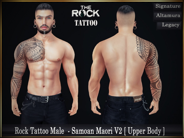 Second Life Marketplace - Rock Tattoo Male - Samoan & Maori [ Chest ...